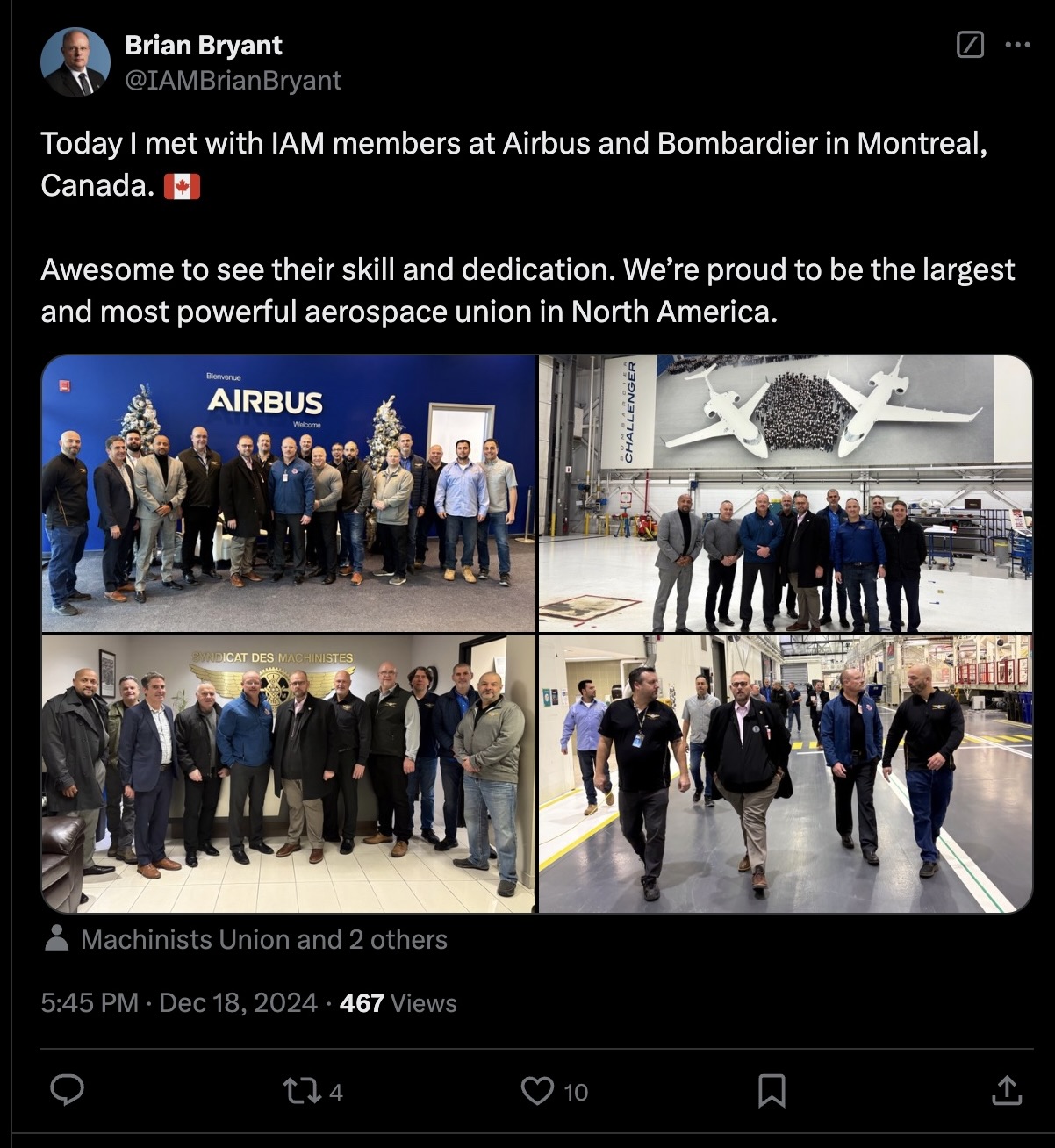 IAM Union Leaders Visit with Local 712 Members in Montreal – IAM Union ...